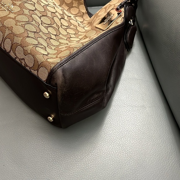 Coach | Bags | Coach Edie Brown And Tan Euc Shoulder Bag | Poshmark